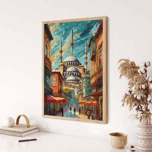Retro Istanbul Poster Set, Travel Poster, Watercolor Digital Painting ...