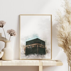 Set Kaaba Watercolor Painting, Masjid Nabawi Wall Art, Mecca Wall Art ...