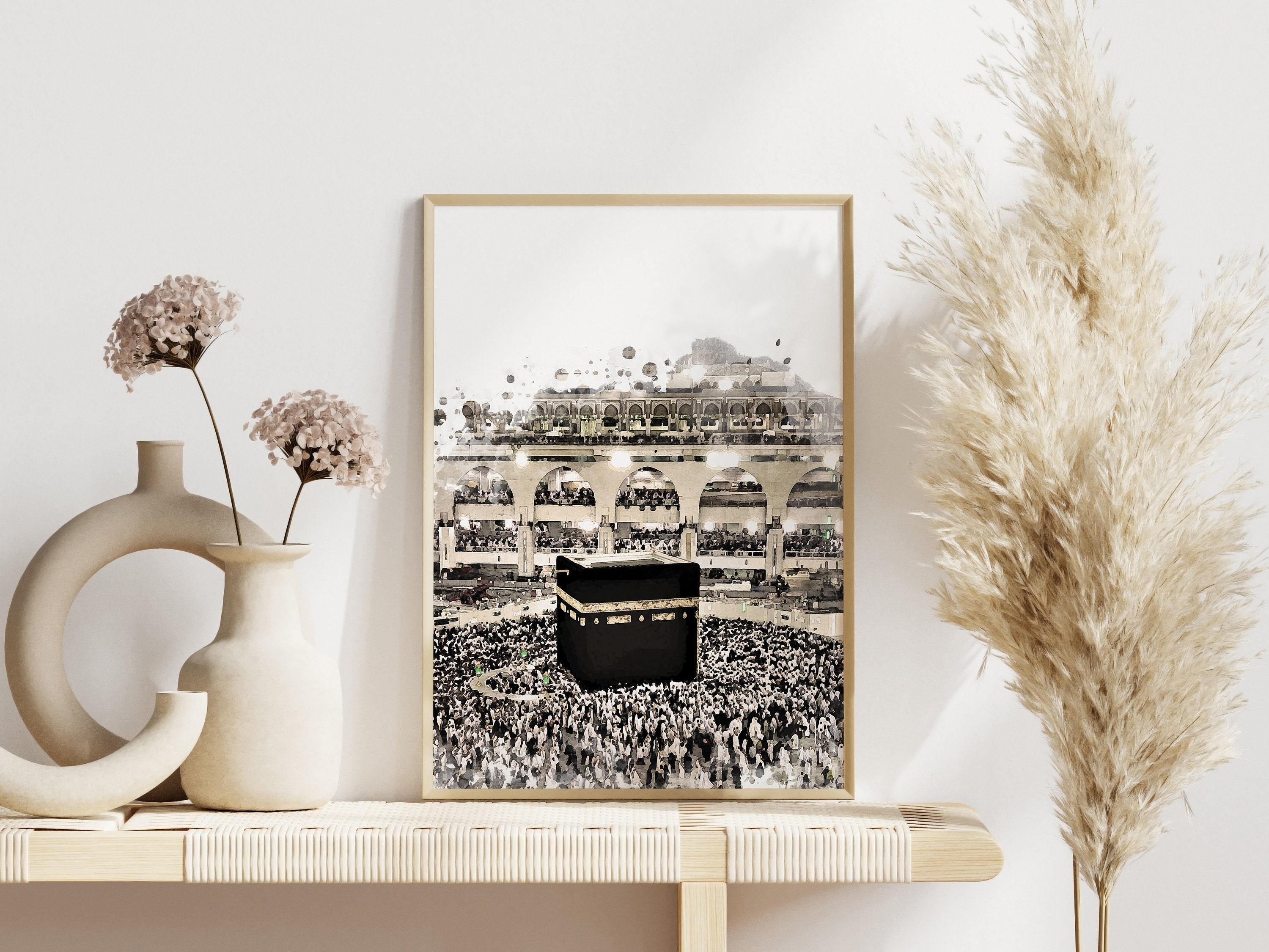 Kaaba Painting Islamic Wall Art Islamic Mecca Poster Print - Etsy Singapore