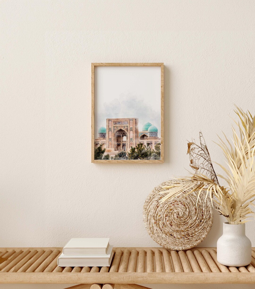 Samarkand Print, Uzbekistan Mosque Wall Art, Watercolor Painting ...