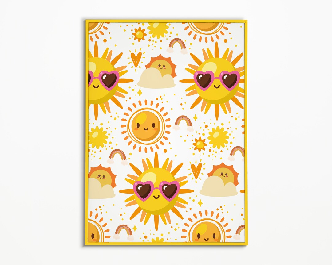 Digital File - It's A Sunshine Day Day Art Print Poster - Yellow, Pop ...