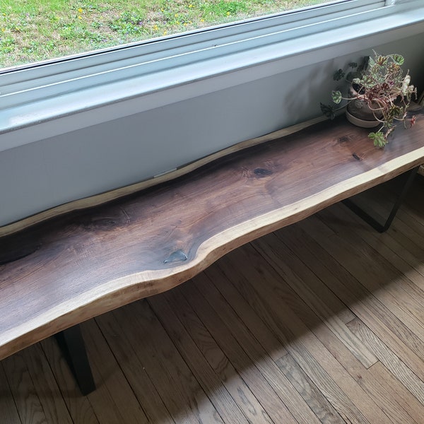 Live Edge Bench - Etsy