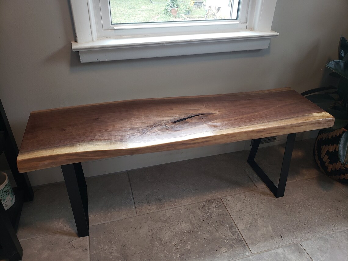 Live Edge Walnut Bench | Etsy