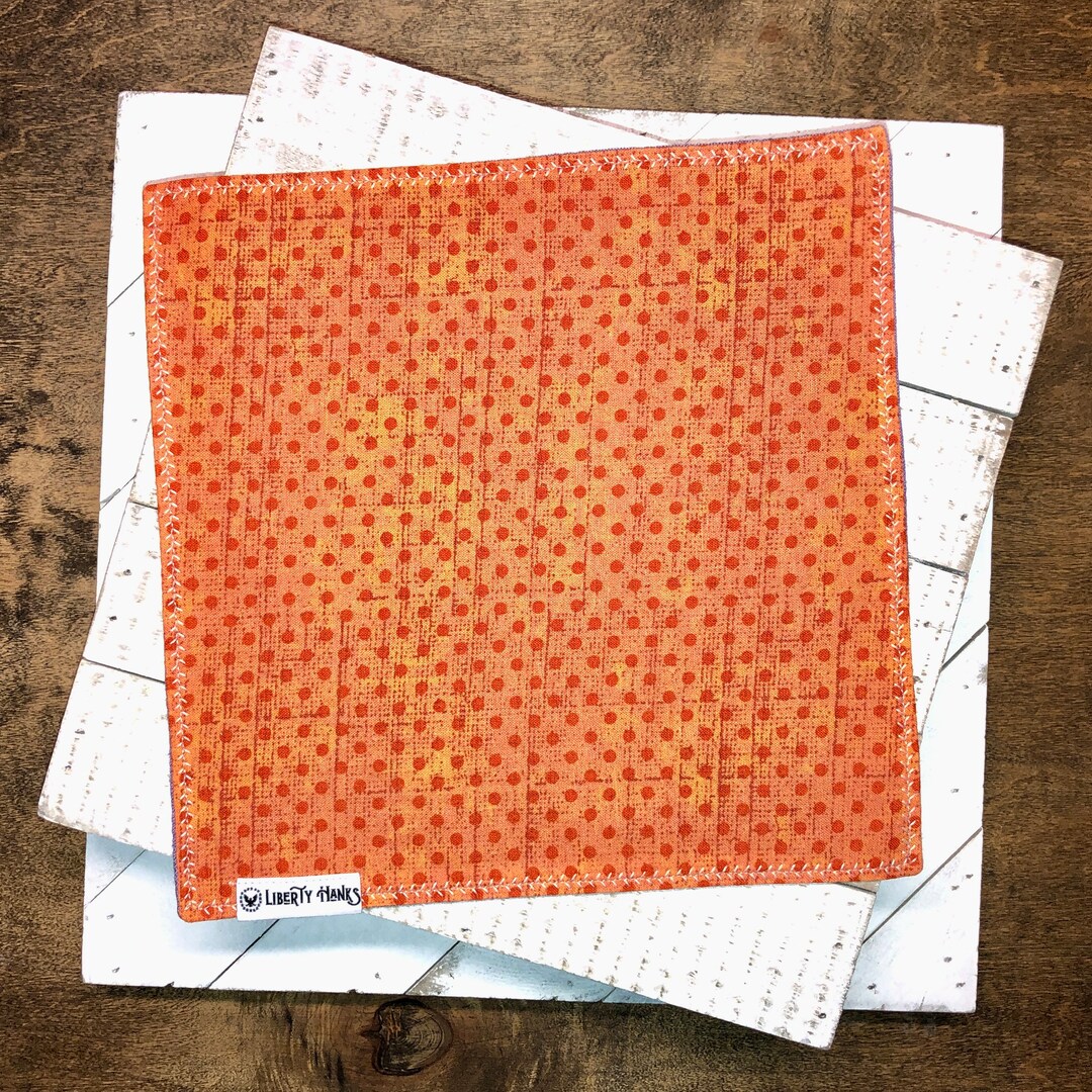 EDC Hank the Jacob Latch Orange Dotted Pattern Handmade Handkerchief ...