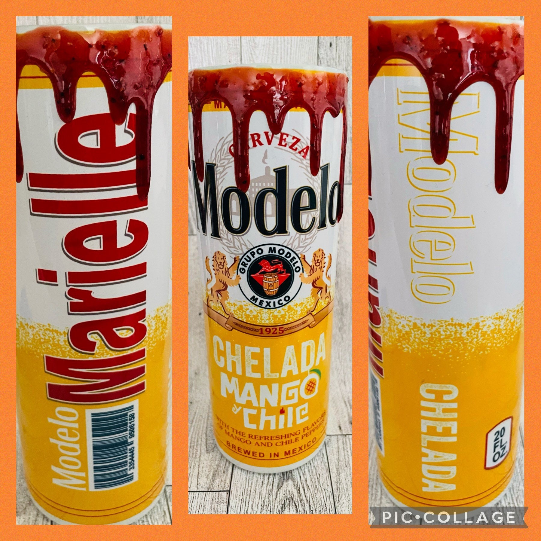 Modelo Tumbler With Chamoy Drip, Beer Tumbler, Modelo, Tumbler, Beer ...