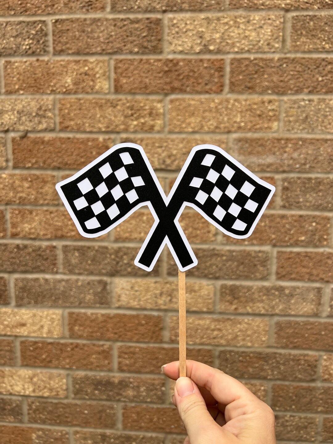 Personalised Racing Car Cake Topper Racing Flags Chequered Flag Custom ...