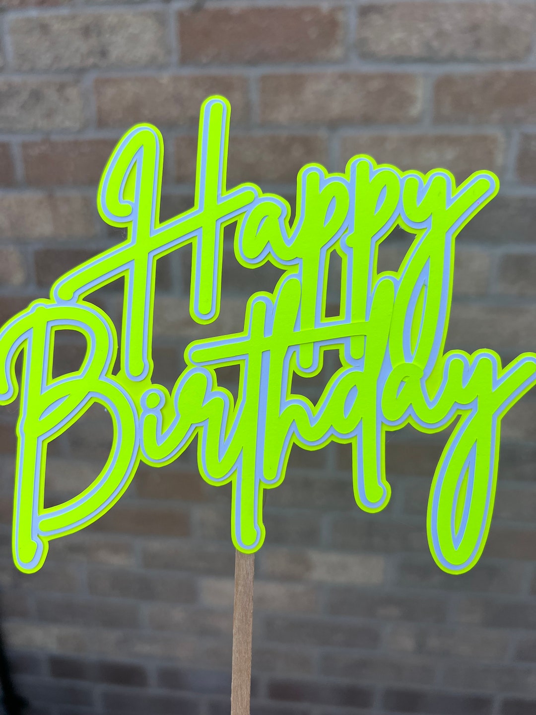 Neon Birthday Cake Topper Neon Birthday Party 80s Party Rave Party ...