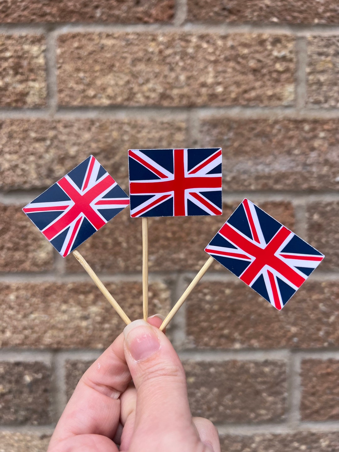 Union Flag Cake Toppers British Flag Cupcake Toppers Pack of 6 - Etsy