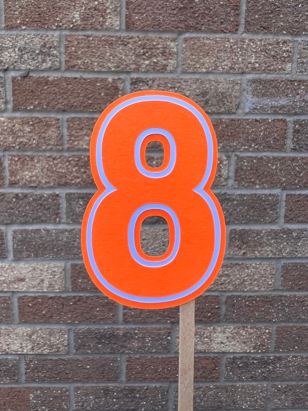Neon Birthday Number Cake Topper Orange & White, Rave Party Glow Party ...