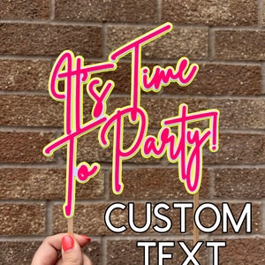 Neon Birthday Cake Topper - Neon Birthday Party - 80s Party - Rave ...