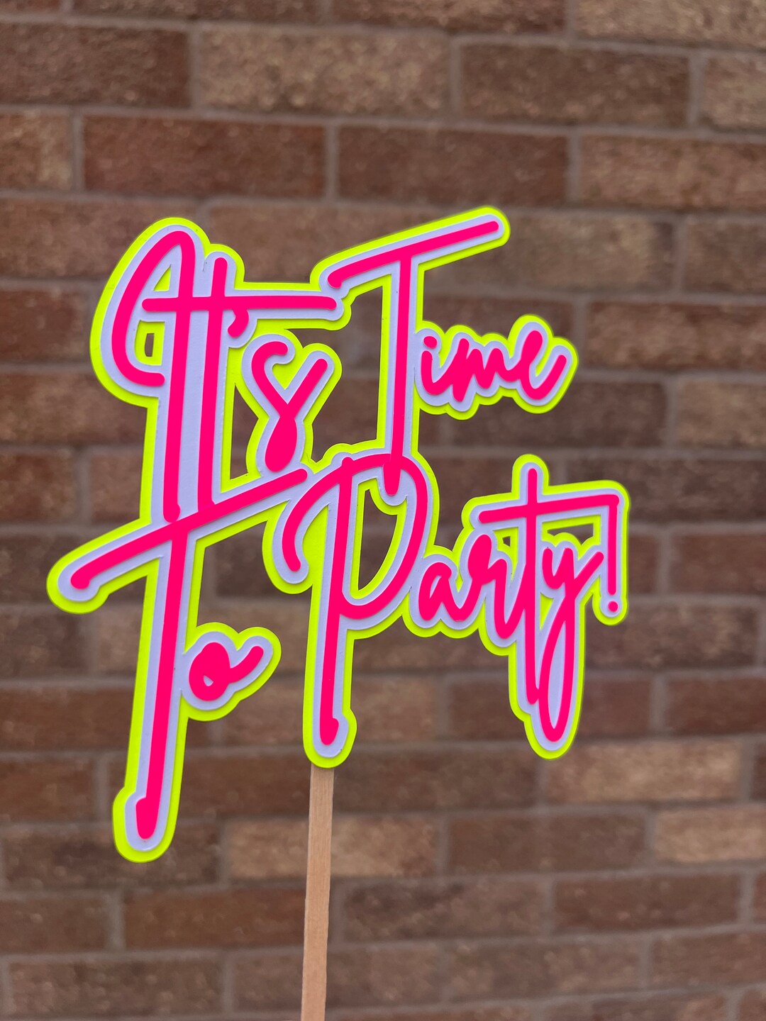 It’s Time to Party -neon Party Cake Topper - Neon Birthday Party - 80s ...