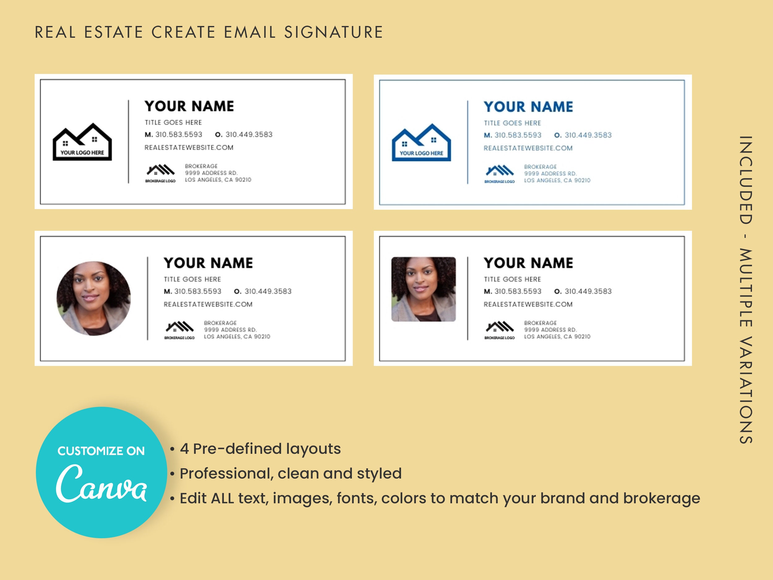 Real Estate Email Signature Template in Canva - Etsy