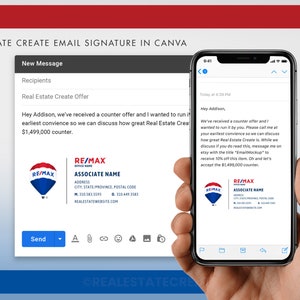 REMAX Real Estate Email Signature Canva Template With 8 Predefined ...