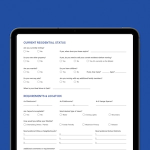 Exp Realty Buyer Questionnaire, Real Estate Template, Exp, Exp Realty ...