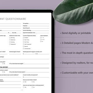 Tenant-lease Questionnaire in Canva , Real Estate Flyer, Tenant ...