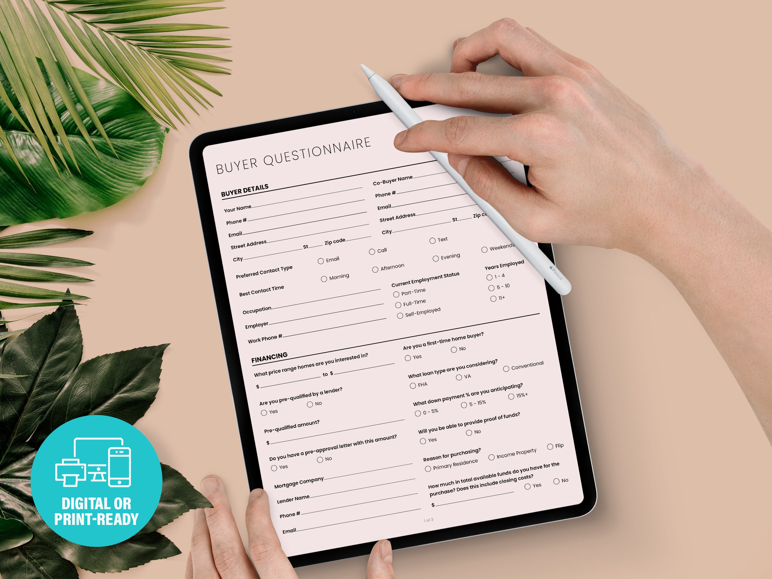 Buyer Questionnaire Real Estate Flyer Real Estate Template | Etsy