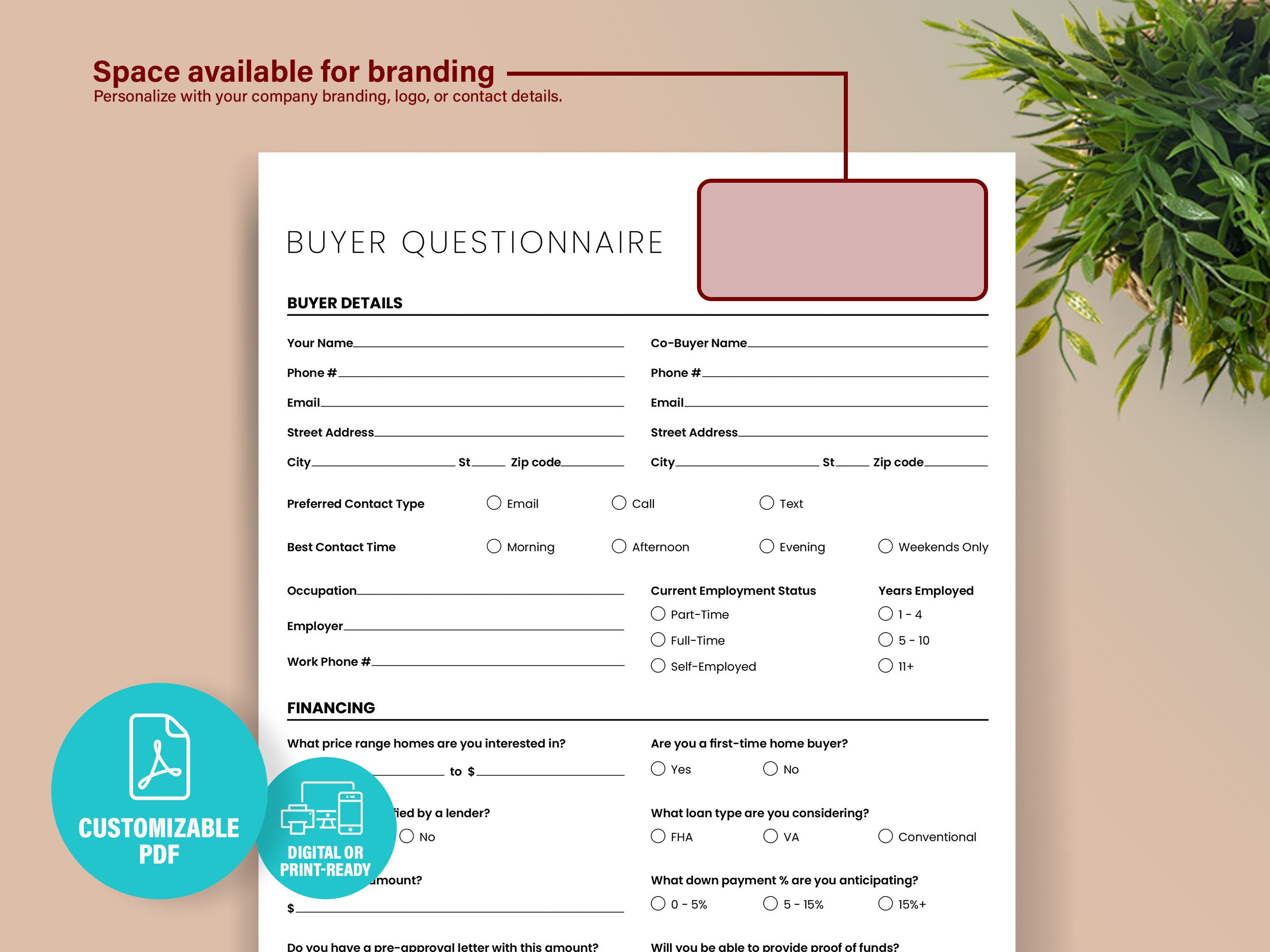 Buyer Questionnaire Real Estate Flyer Real Estate Template - Etsy