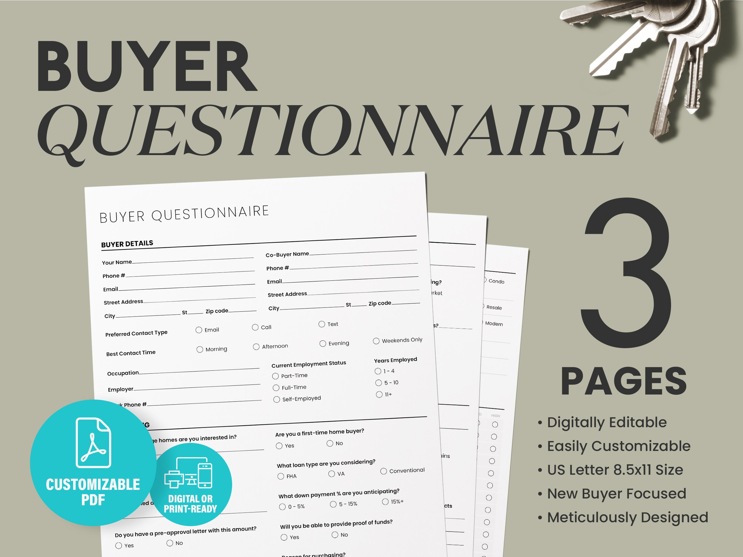 Buyer Questionnaire Real Estate Flyer Real Estate Template - Etsy