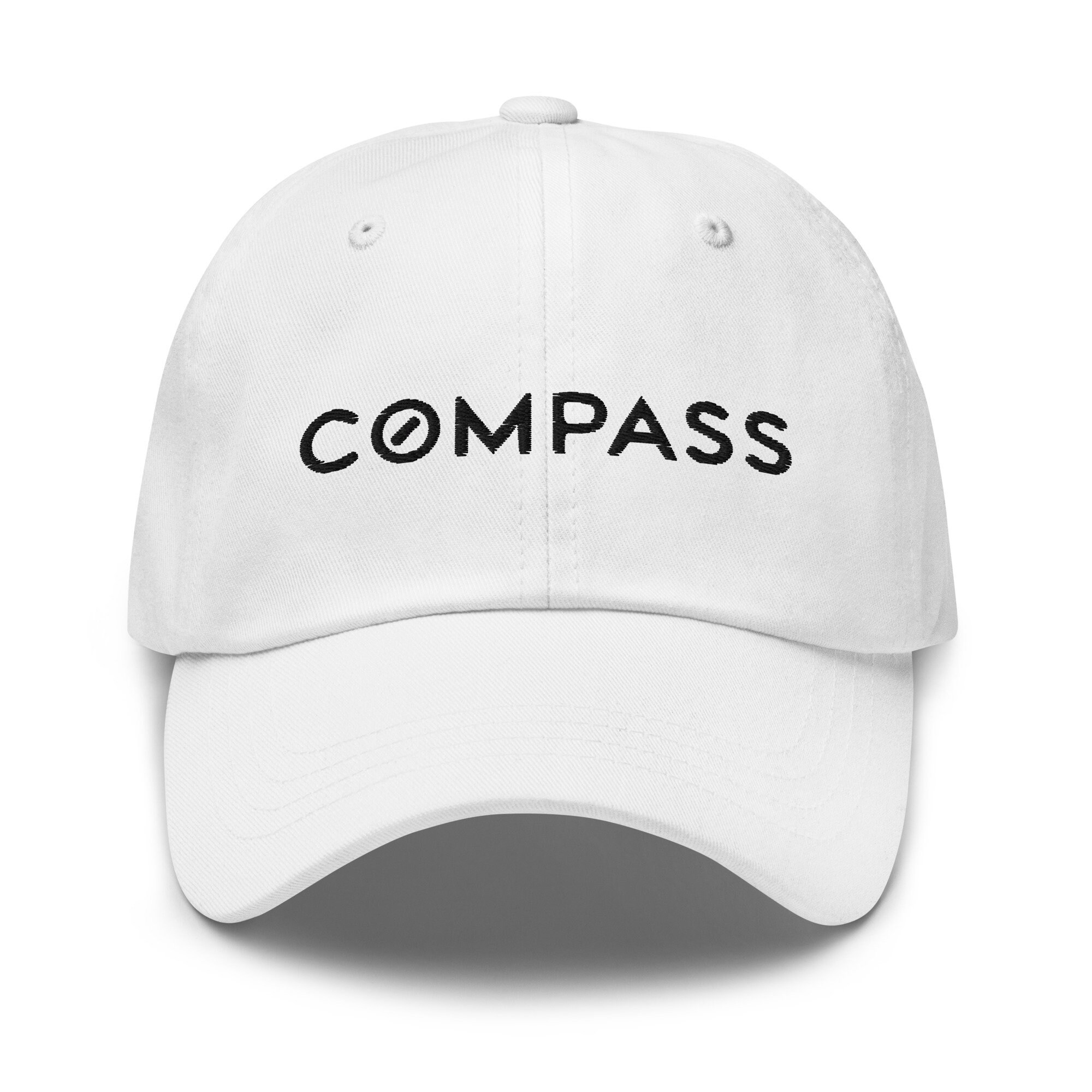 Compass Embroidered White Dad Hat, Compass Dad Hat Embroidery, Compass ...