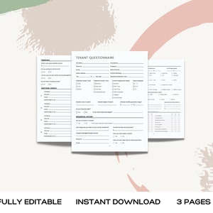 Tenant-lease Questionnaire in Canva , Real Estate Flyer, Tenant ...