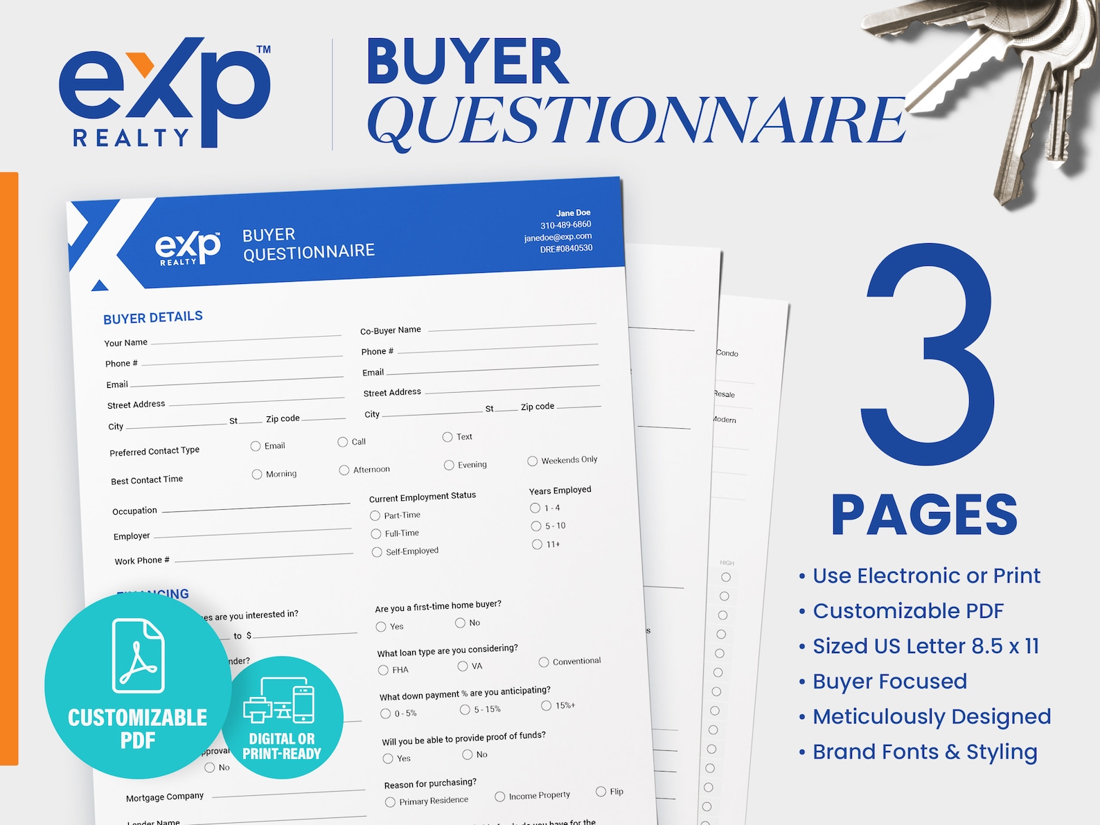 Exp Realty Buyer Questionnaire Real Estate Template Exp Exp - Etsy