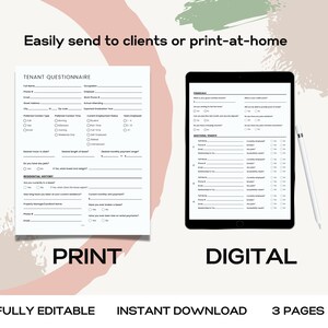 Tenant-lease Questionnaire in Canva , Real Estate Flyer, Tenant ...