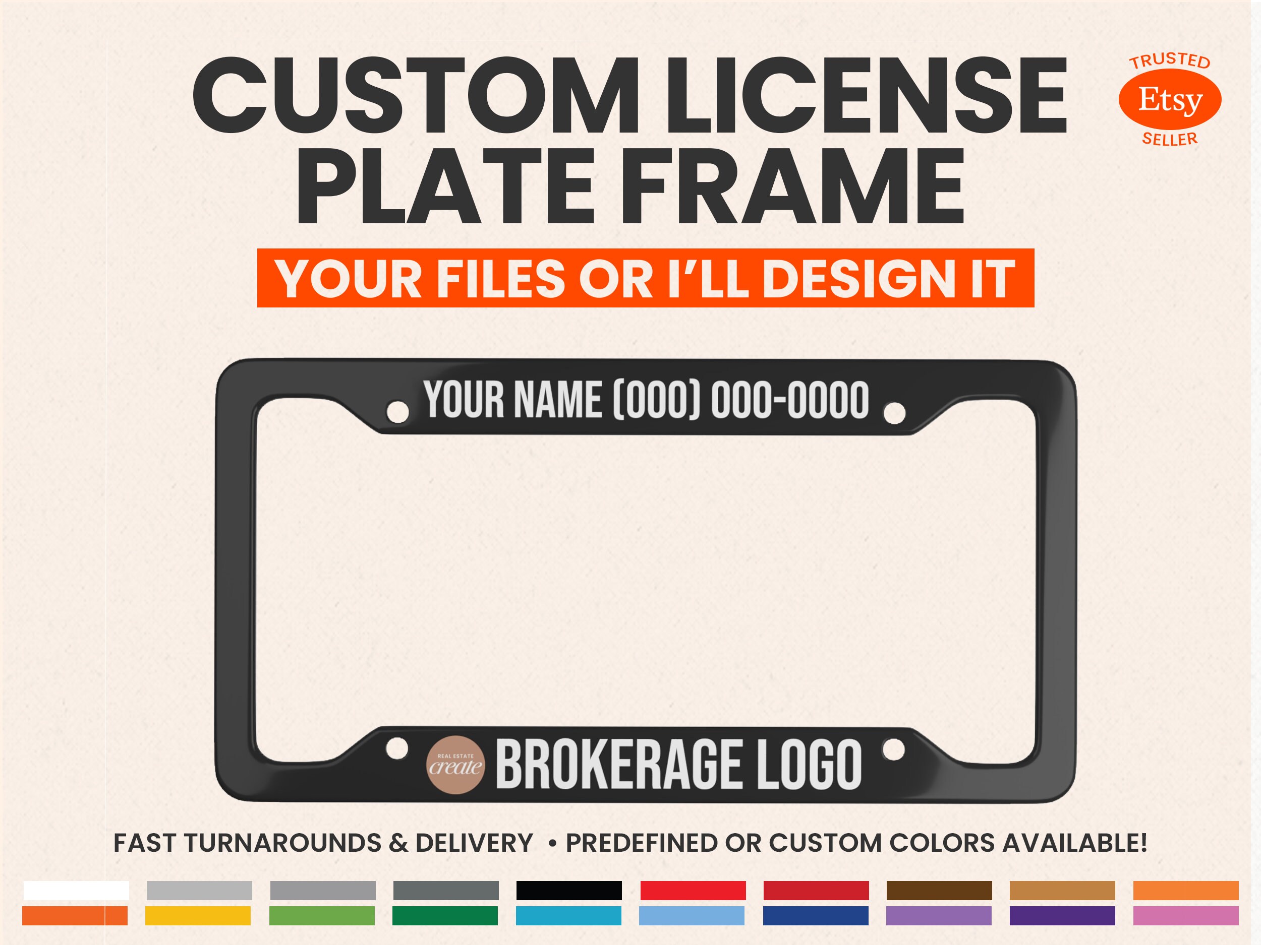Full Color Custom Metal License Plate Frame - Quick Turnaround ...