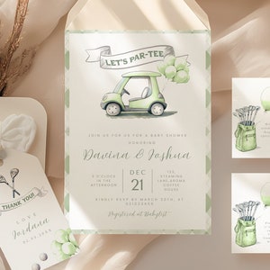 Golf Baby Shower, Invitation Bundle, Golf Par-tee, Invitation Set, Par ...