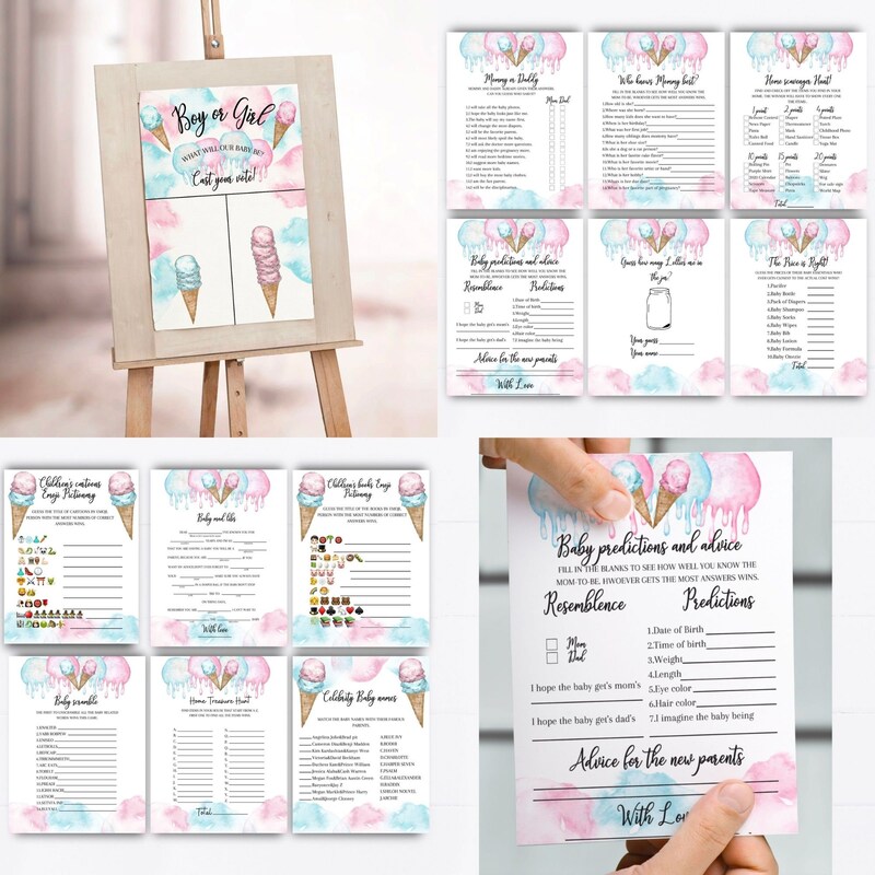 Gender Reveal Games Printable - Etsy