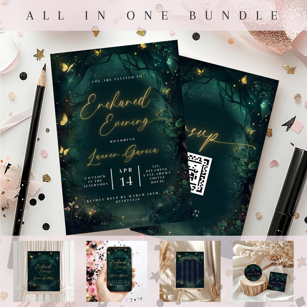 Enchanted Forest Theme Quince, Qr Code for Rsvp Quince, Sweet 16 ...