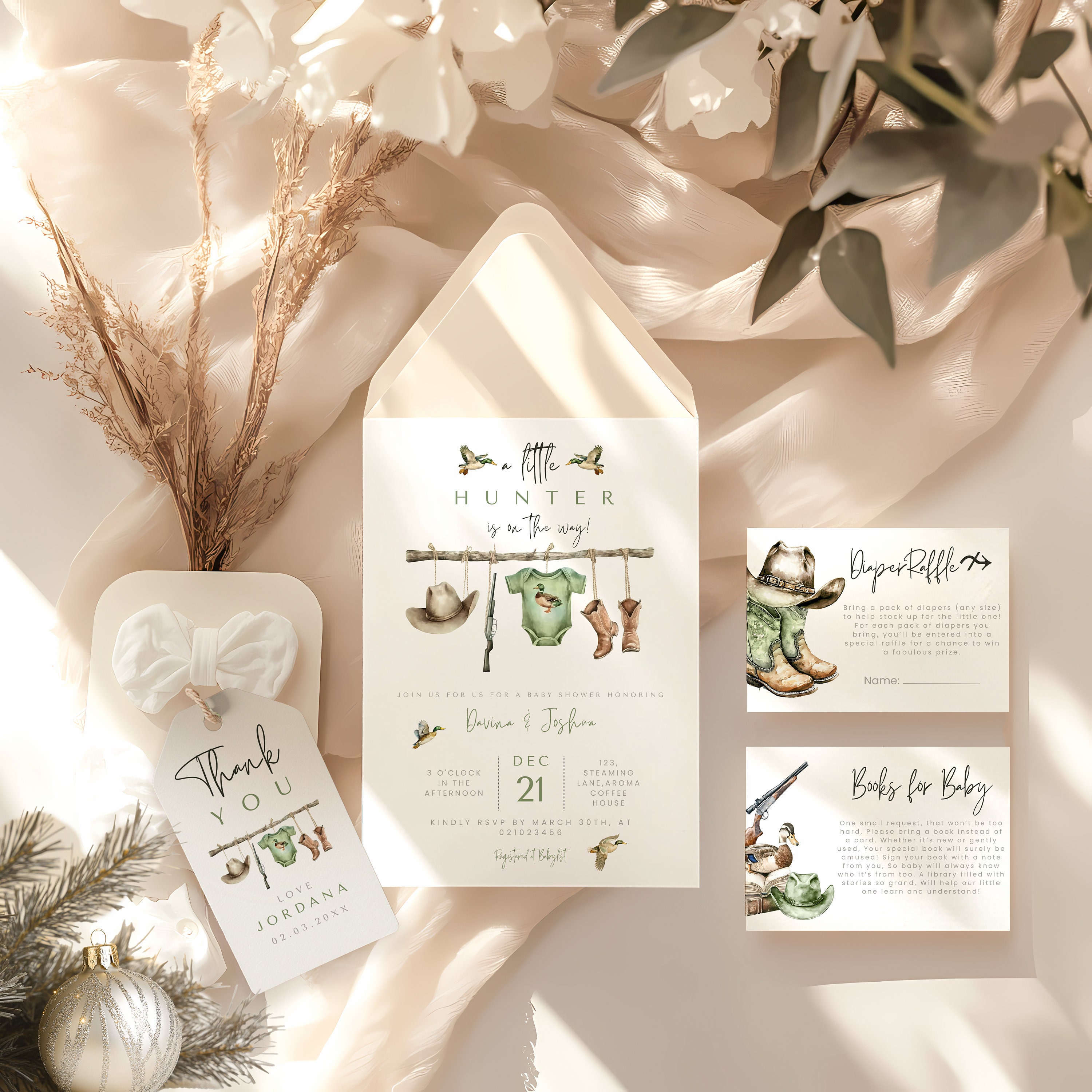 Boy Baby Shower Invitation Hunter Hunting Baby Shower Invite Bundle ...
