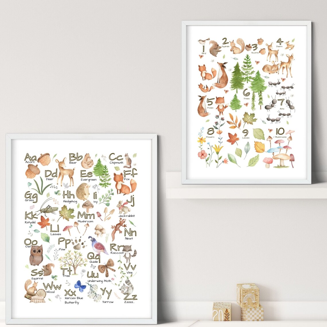 Woodland Alphabet Poster for Woodland Nursery. Available as a - Etsy ...