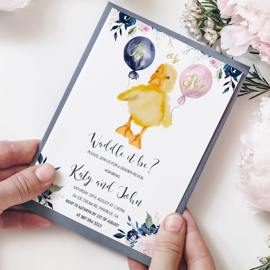 Waddle It Be Gender Reveal Duck Invitation. Learn More About This Rose ...