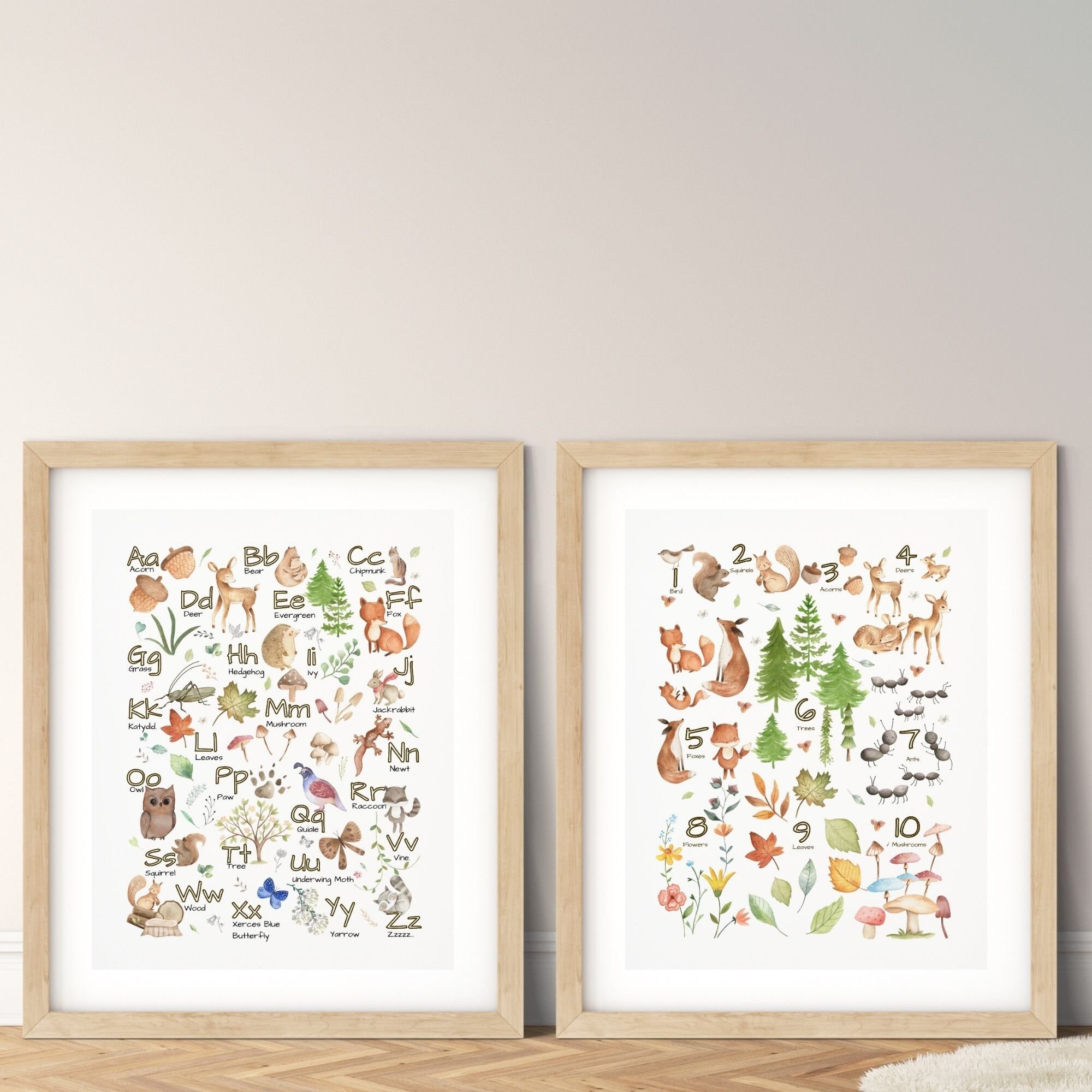 Woodland Alphabet Poster for Woodland Nursery. Available as a | Etsy