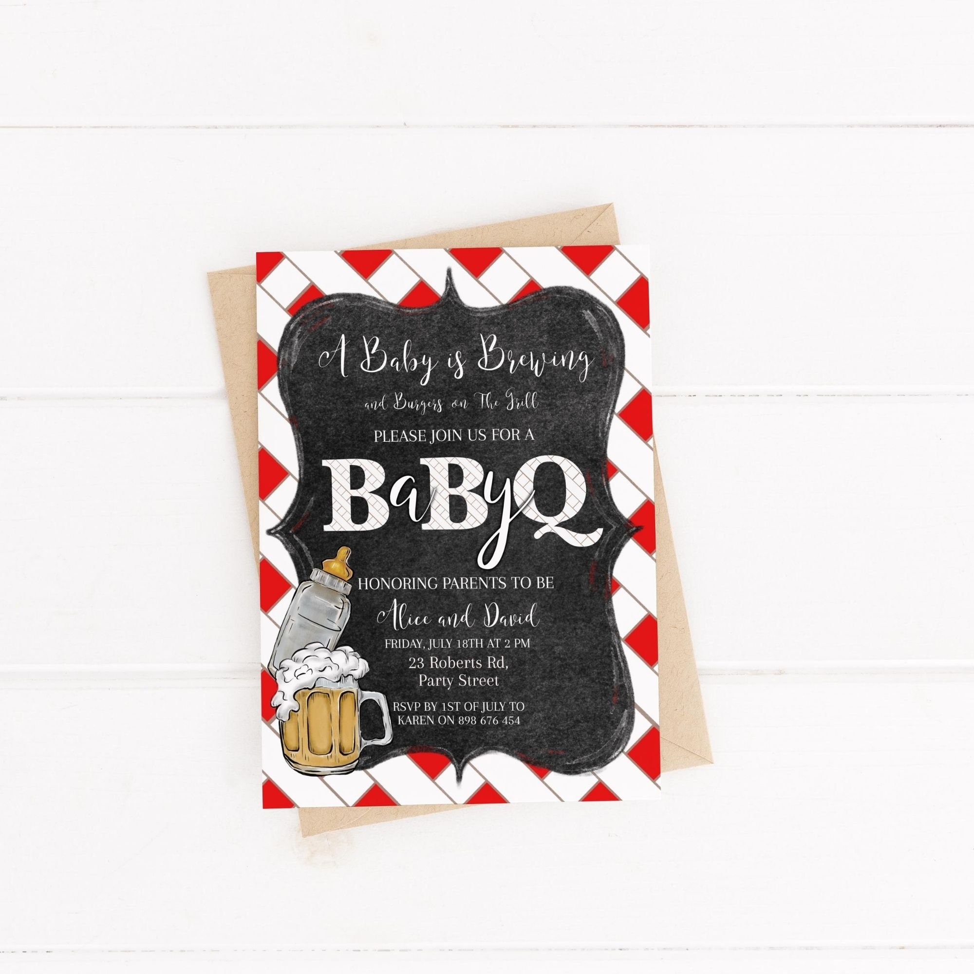 Baby Q Baby Shower Invitations Bundle. Printable Baby Shower Invitation ...