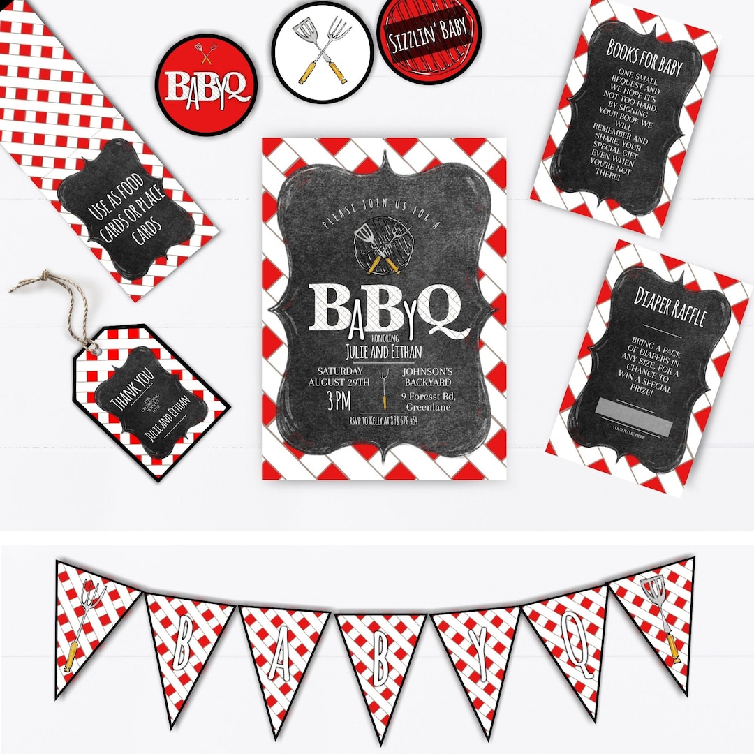 Baby Q Baby Shower Invitations Bundle. Mega Printable Party Kit for You ...
