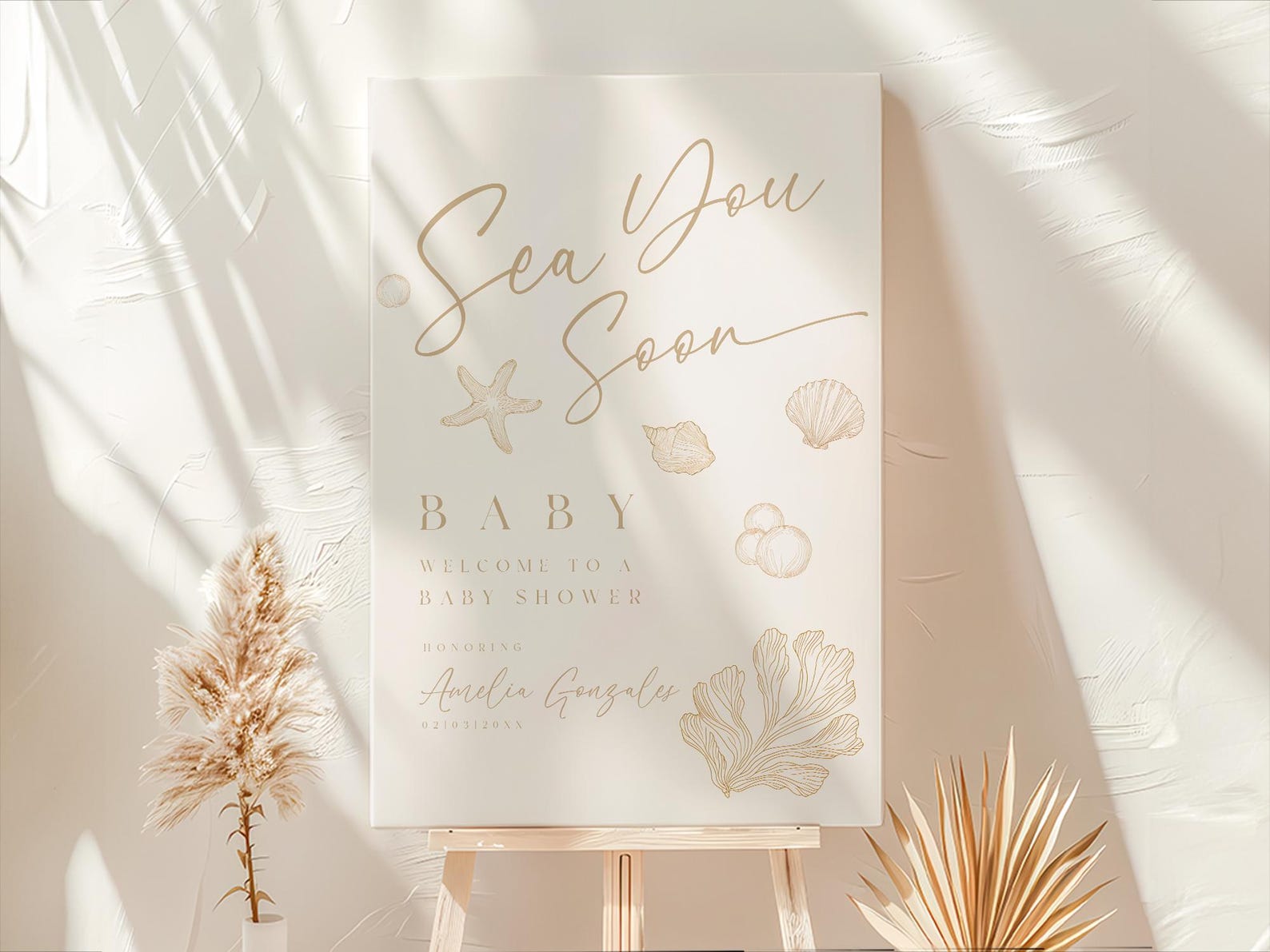 Sea You Soon Baby Shower Invite Bundle. Shell Baby Shower Includes ...