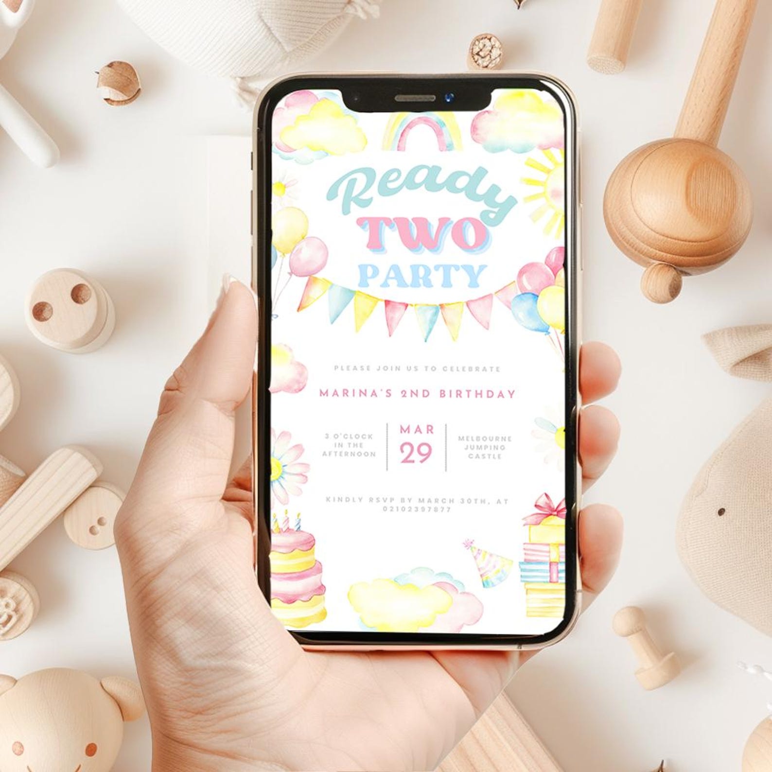 2nd Birthday Invite Ready Two Party, Girl Second Birthday, Summer 2nd ...