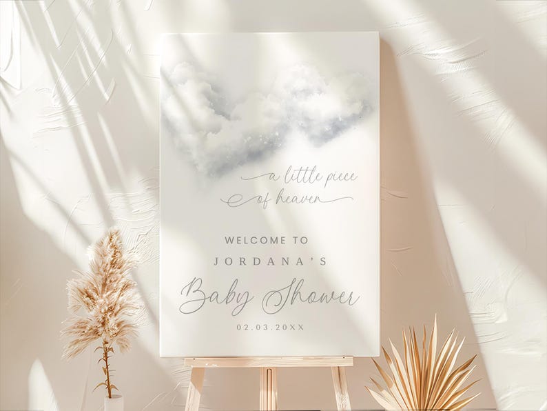 Heaven Sent Baby Shower Invitation Bundle, Including Invitation, Invite ...