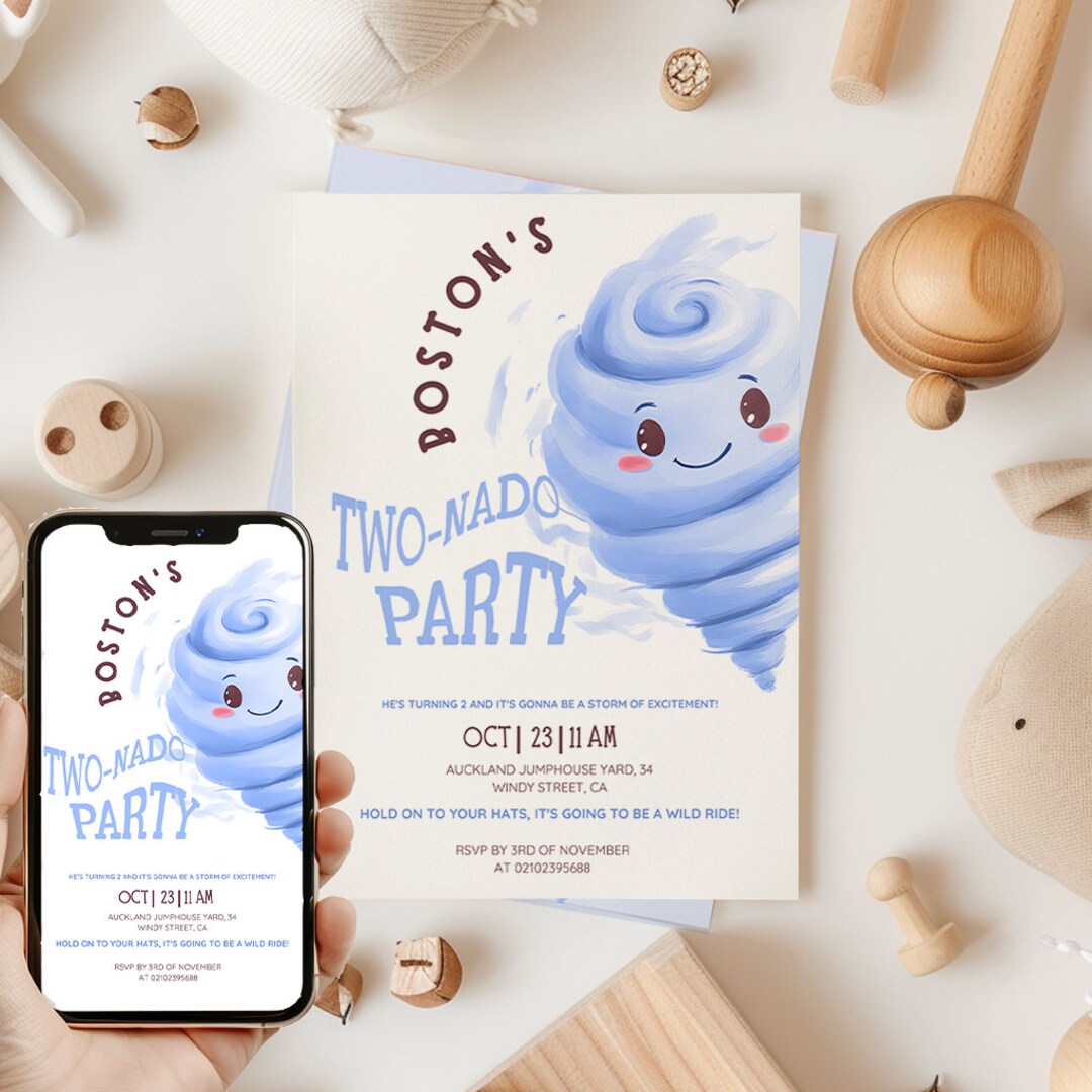 Two Nado Birthday, Invitation Storm, Chaser Invite,2nd Birthday Party ...