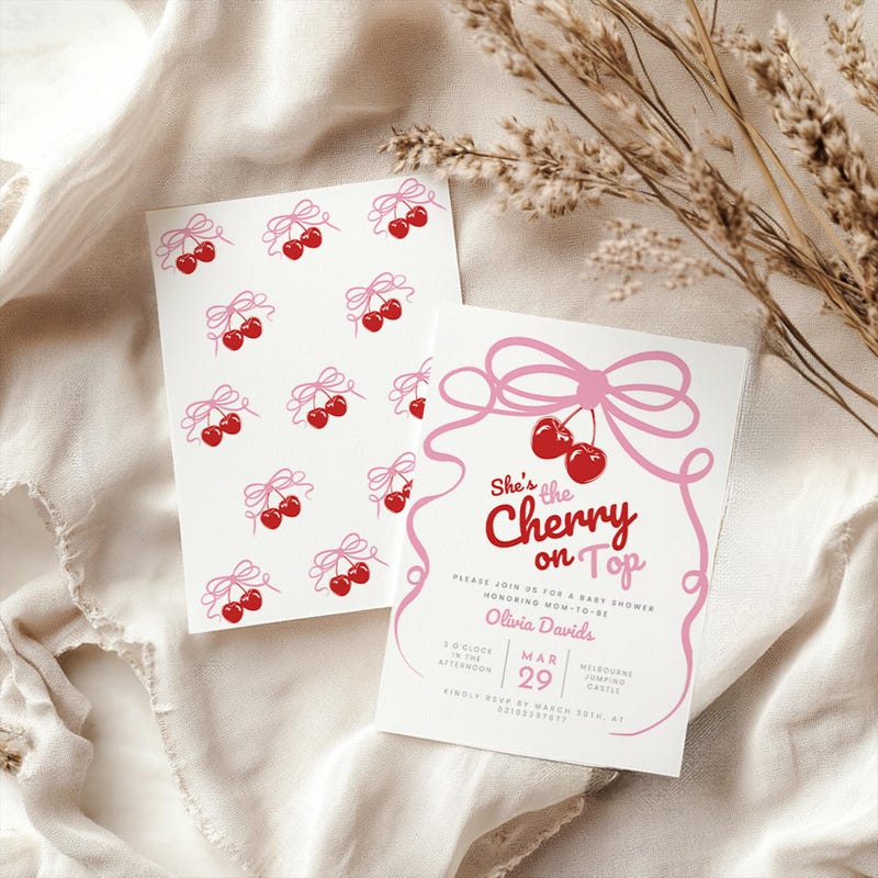 Cherry Theme Baby Shower - Etsy