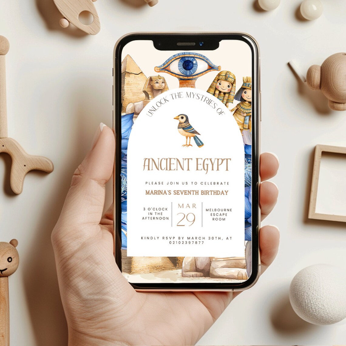 Ancient Egypt Birthday Invite, Ancient Egypt, Egyptian Invitation ...