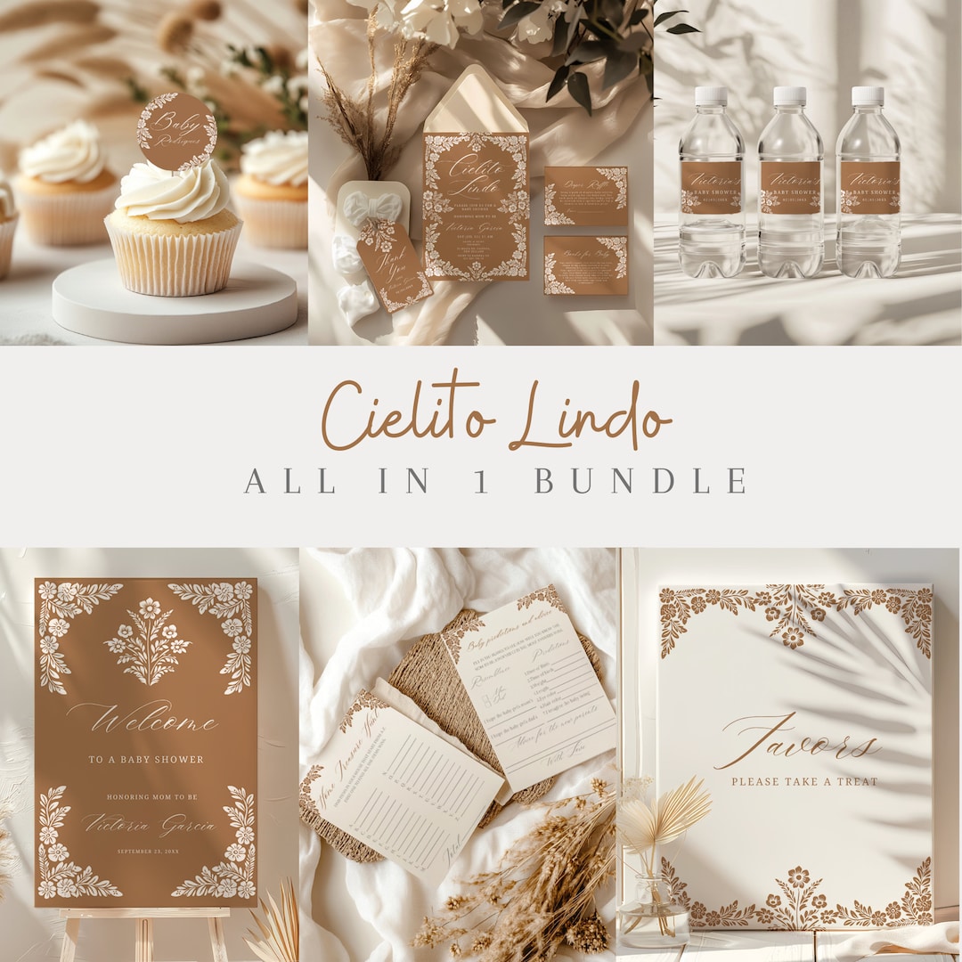 Cielito Lindo Baby Shower Invitation Bundle | Editable Templates ...