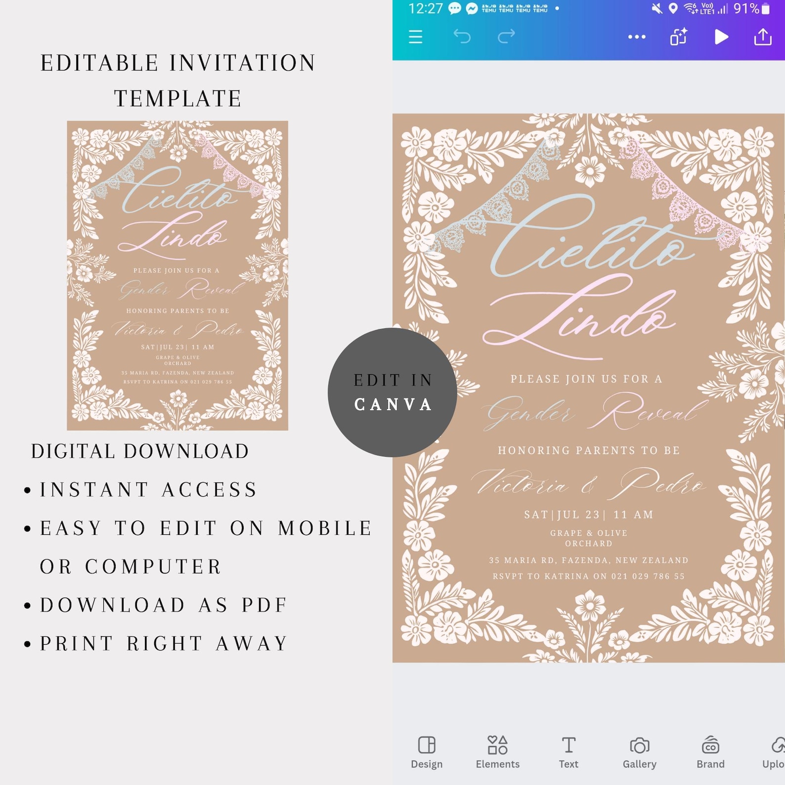 Cielito Lindo Invitation Gender Reveal. Talavera Invite, Cielito Lindo ...