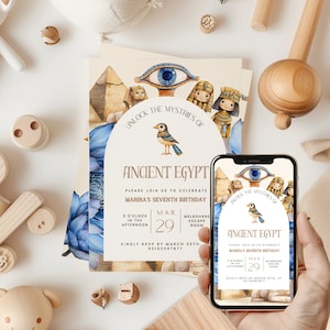 Ancient Egypt Birthday Invite, Ancient Egypt, Egyptian Invitation ...