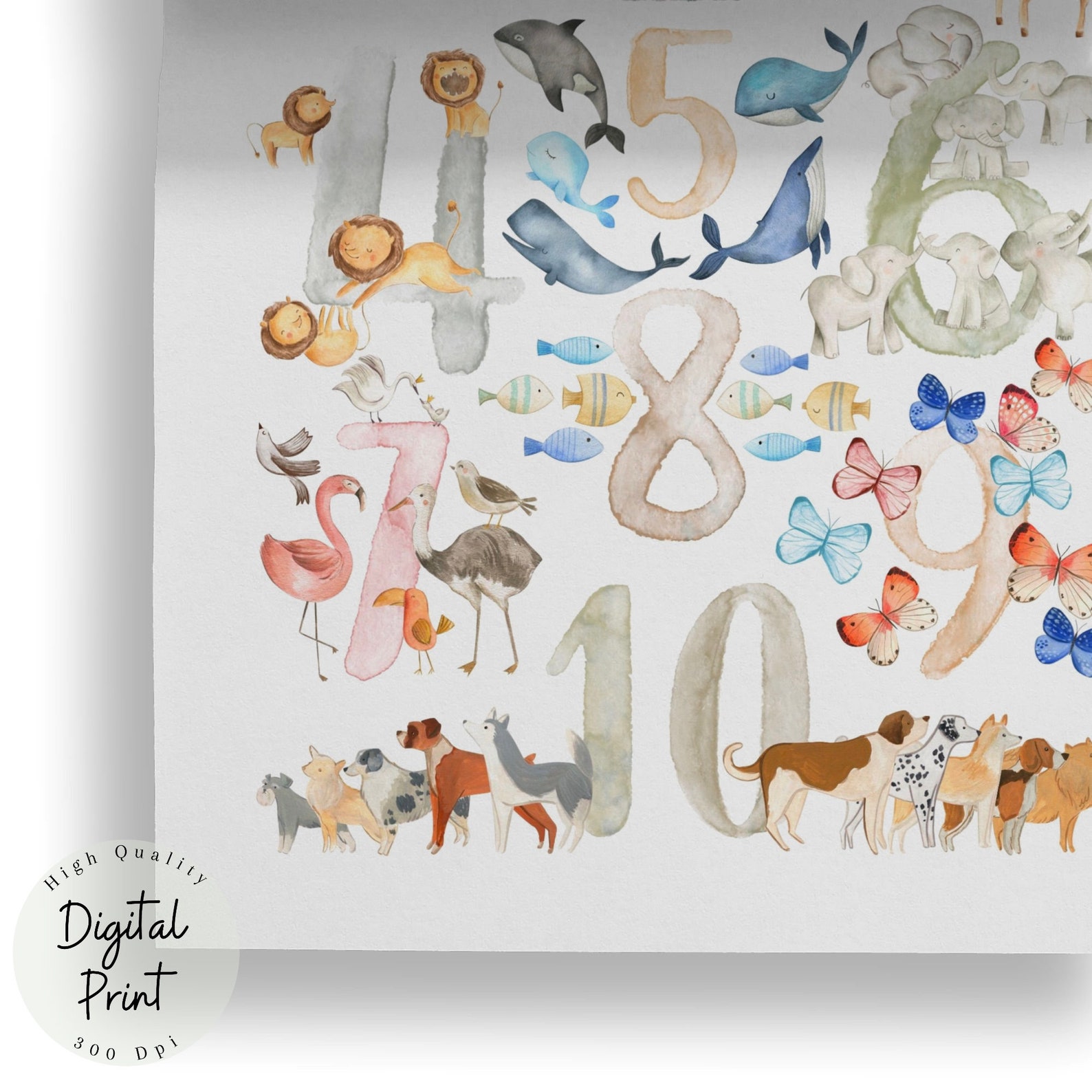 123 Poster Neutral Numbers Print for Homeschool and - Etsy New Zealand