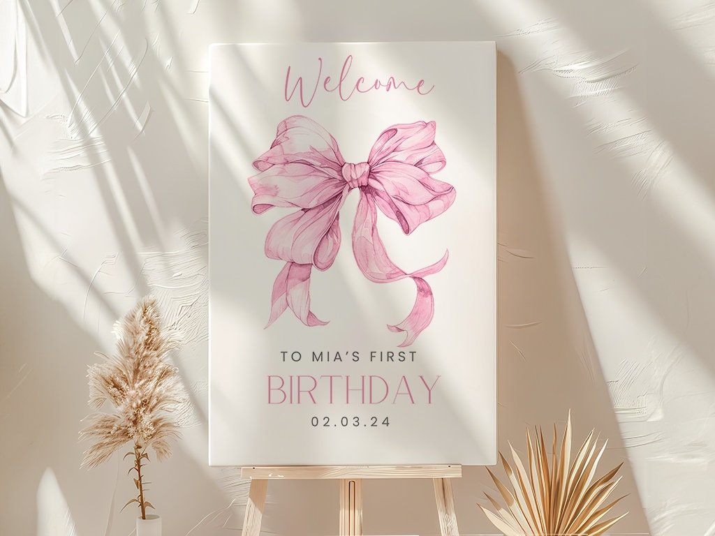 Girls Just Want to Be One Welcome Sign, Directional Sign, Bow Welcome ...