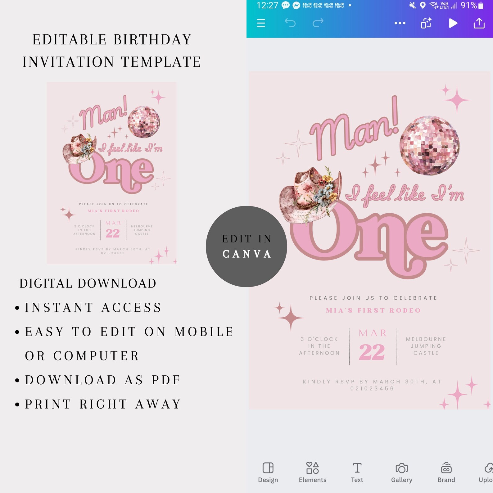 Man I Feel Like I'm One Birthday, Invite Custom,girls Birthday,girls ...