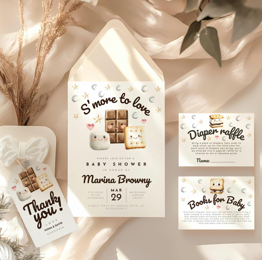 Adding Smore Love Baby Shower Invites Set, Smores Baby Shower, Fall ...
