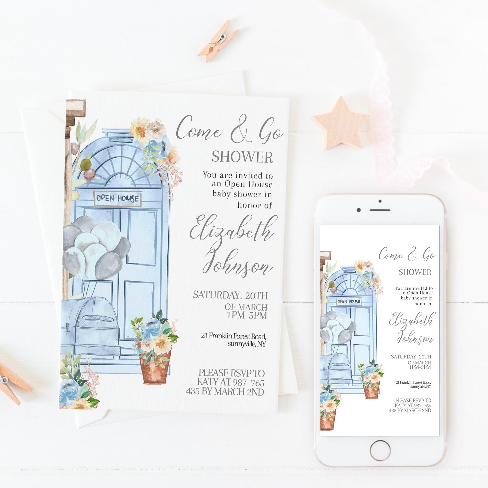 Open House Baby Shower Invitation. Open House Template for Baby Shower ...